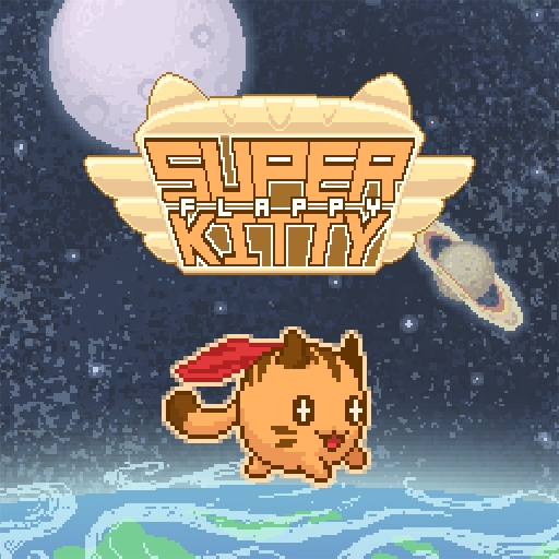 Play Flappy Super Kitty game online on Abcya4.net