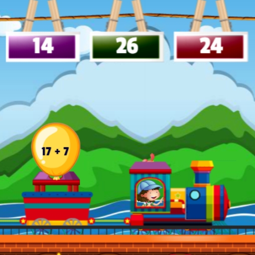 Play Math Train Addition game online on Abcya4.net