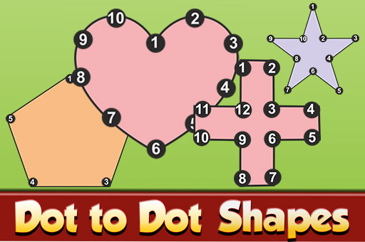 Play Dot to Dot Shapes Kids Education game online on Abcya4.net