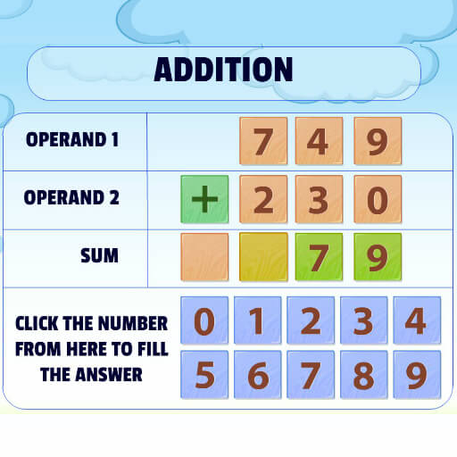 Play Addition Practice game online on Abcya4.net