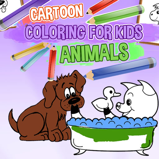 Play Cartoon Coloring for Kids Animals game online on Abcya4.net