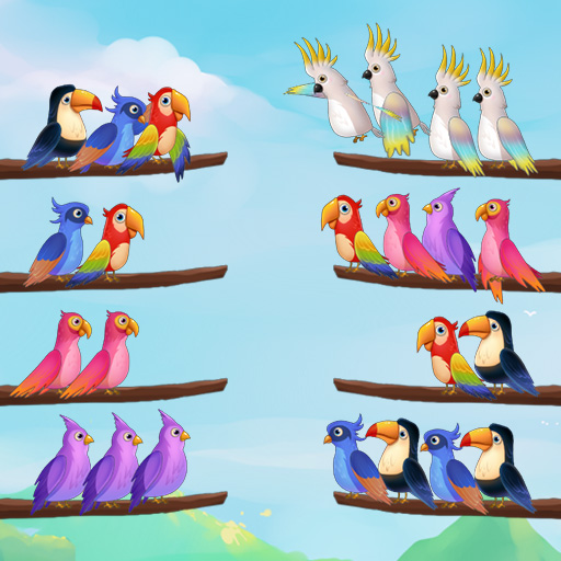 Play Bird Sort Puzzle game online on Abcya4.net