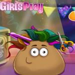 Play Pou Haircuts game online on Abcya4.net
